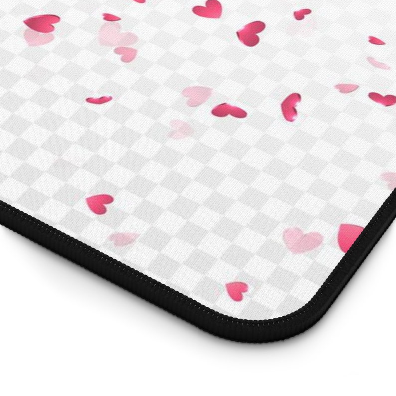 Soft Pink Desk Mat, Heart Desk Pad, Coquette Desk Mat, Cute Desk Decor ...