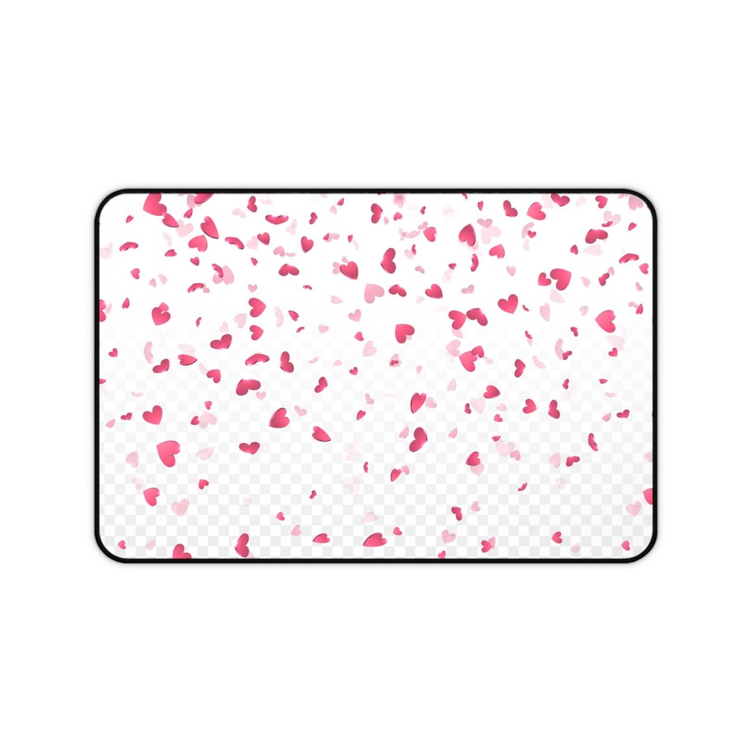 Soft Pink Desk Mat, Heart Desk Pad, Coquette Desk Mat, Cute Desk Decor ...