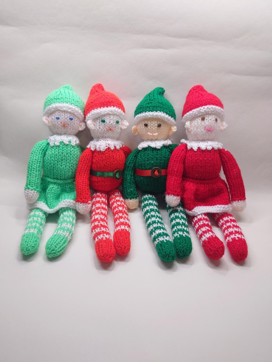 Large Knitted Christmas Elf - Etsy