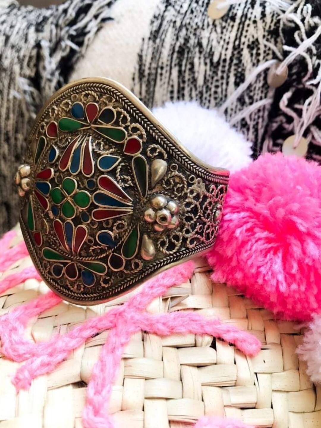 Berber Ornament Bracelet, Berber Jewelry, Moroccan Silver Bracelets ...