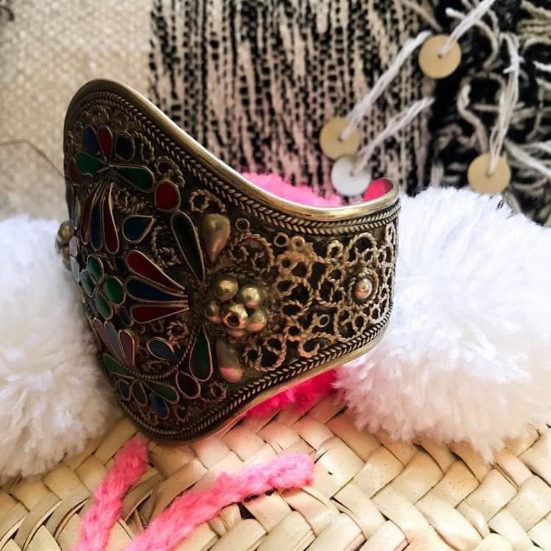 Berber Ornament Bracelet, Berber Jewelry, Moroccan Silver Bracelets ...