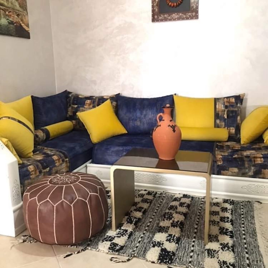 Moroccan Pouf, Leather Pouf, Ottoman Pouf, Pouf Traditionnel - Etsy
