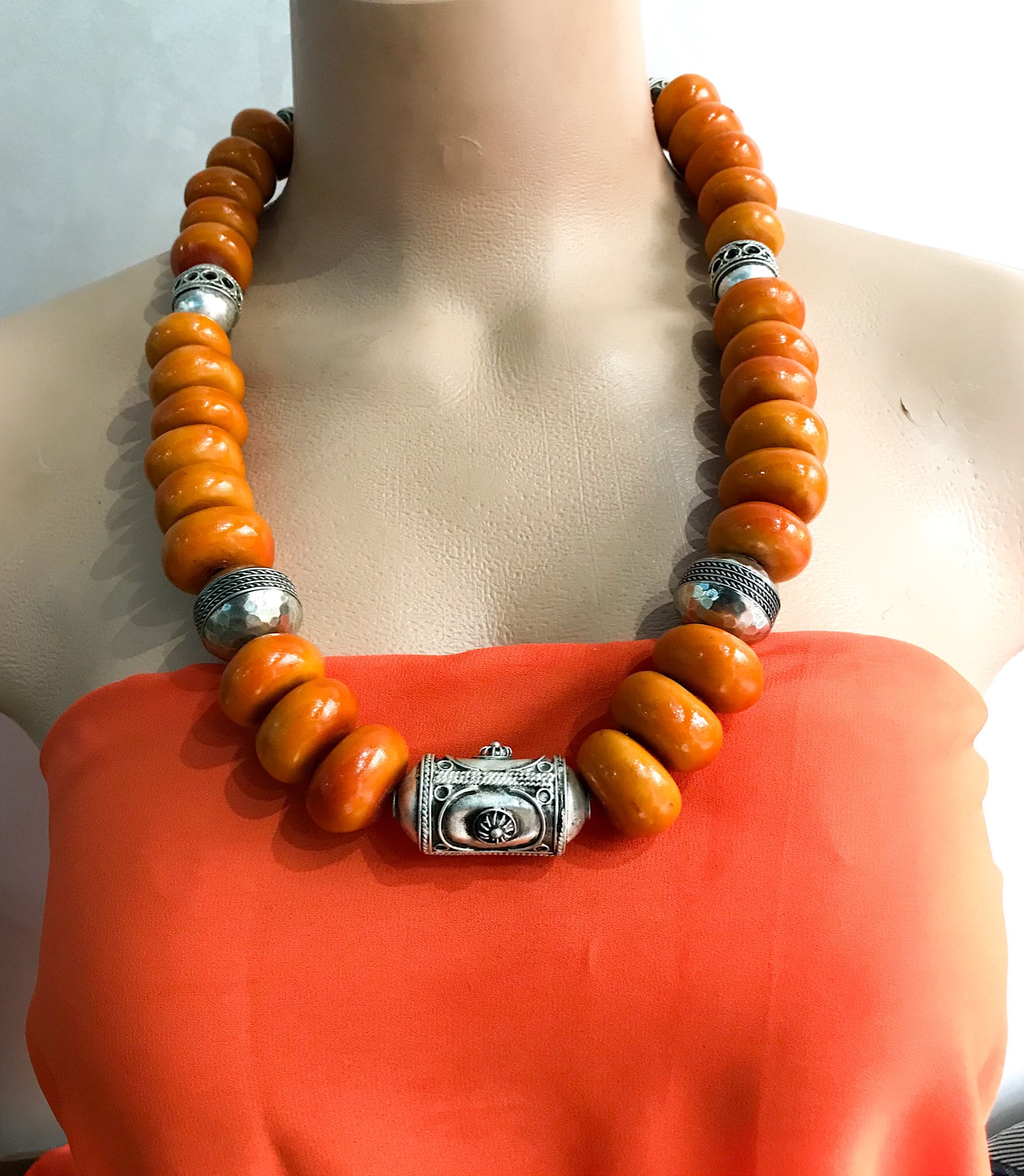 Antique Moroccan Berber Necklace, Necklace Unique, Tribal Ethnic ...