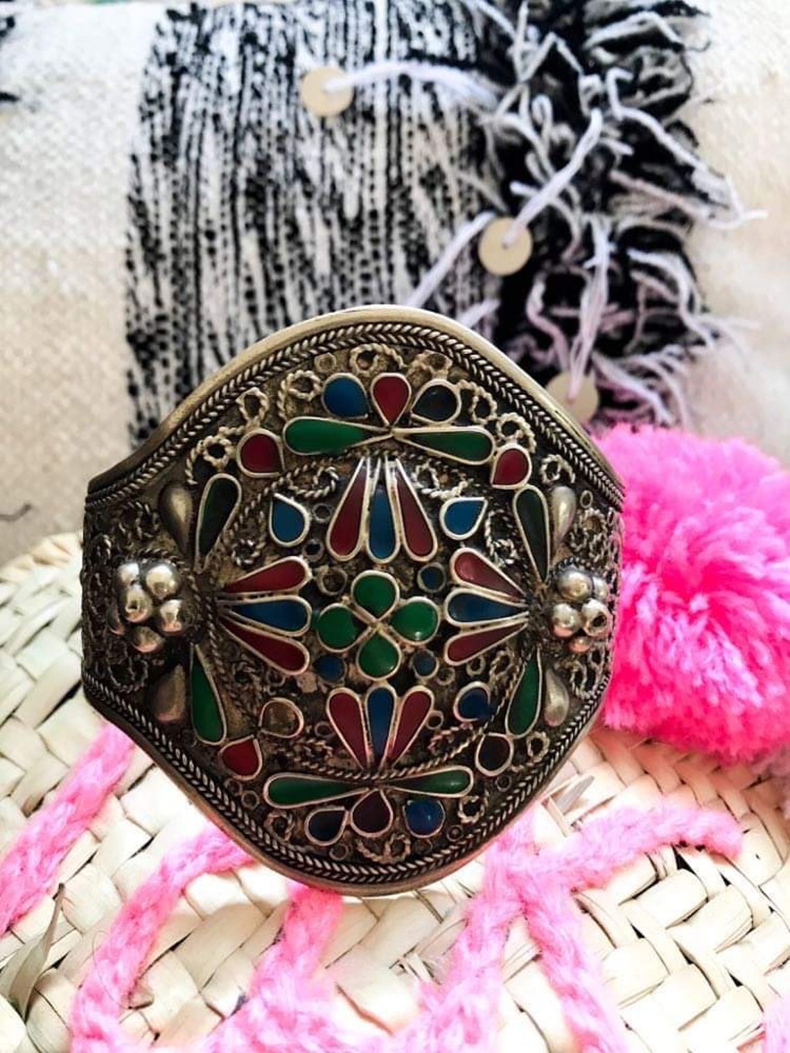 Berber Ornament Bracelet, Berber Jewelry, Moroccan Silver Bracelets ...