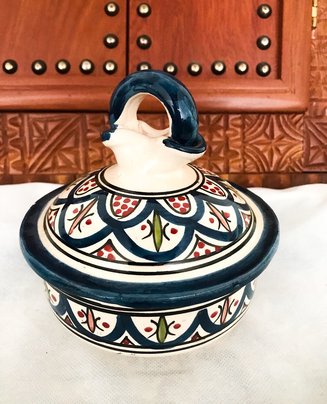 Traditional Hand-painted Tagine, Fresh and Dried Fruit Pottery Tajine ...