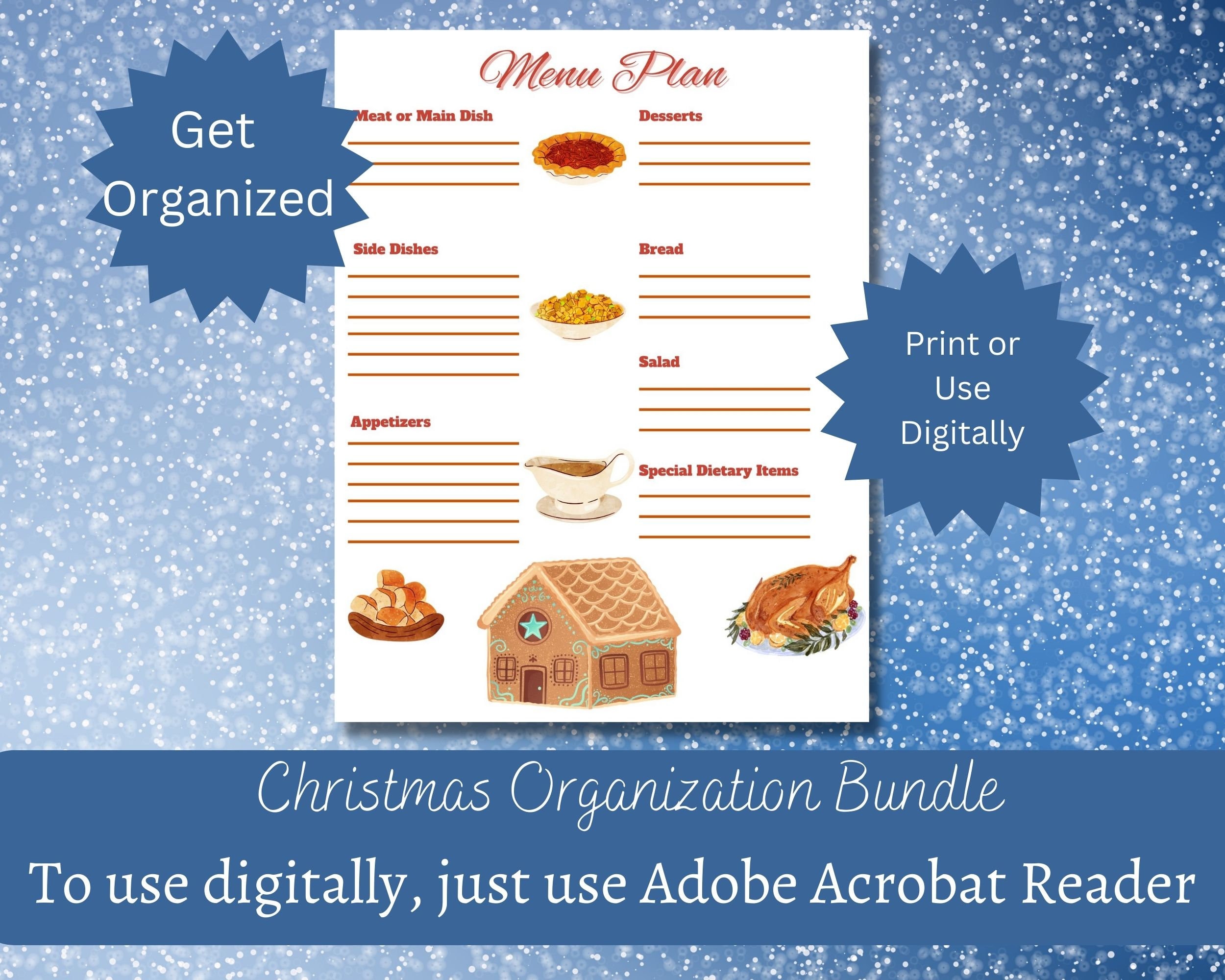 Printable Christmas Organization Bundle With Grocery List - Etsy