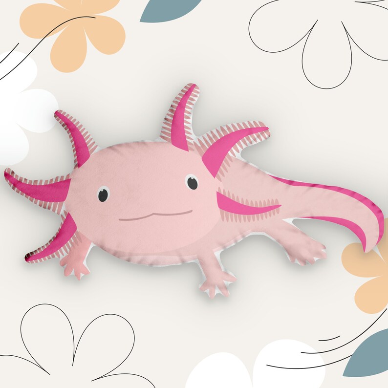 Axolotl Pillow, Axolotl Shaped Pillow, Kids Pillow, Home Decor, Kids ...