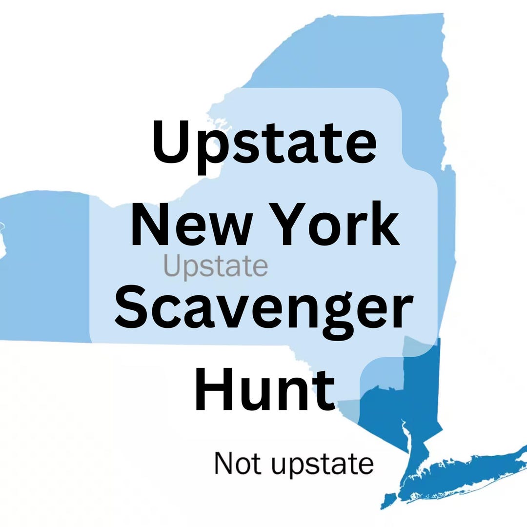 Printable Upstate New York Scavenger Hunt, New York Scavenger Hunt Game ...