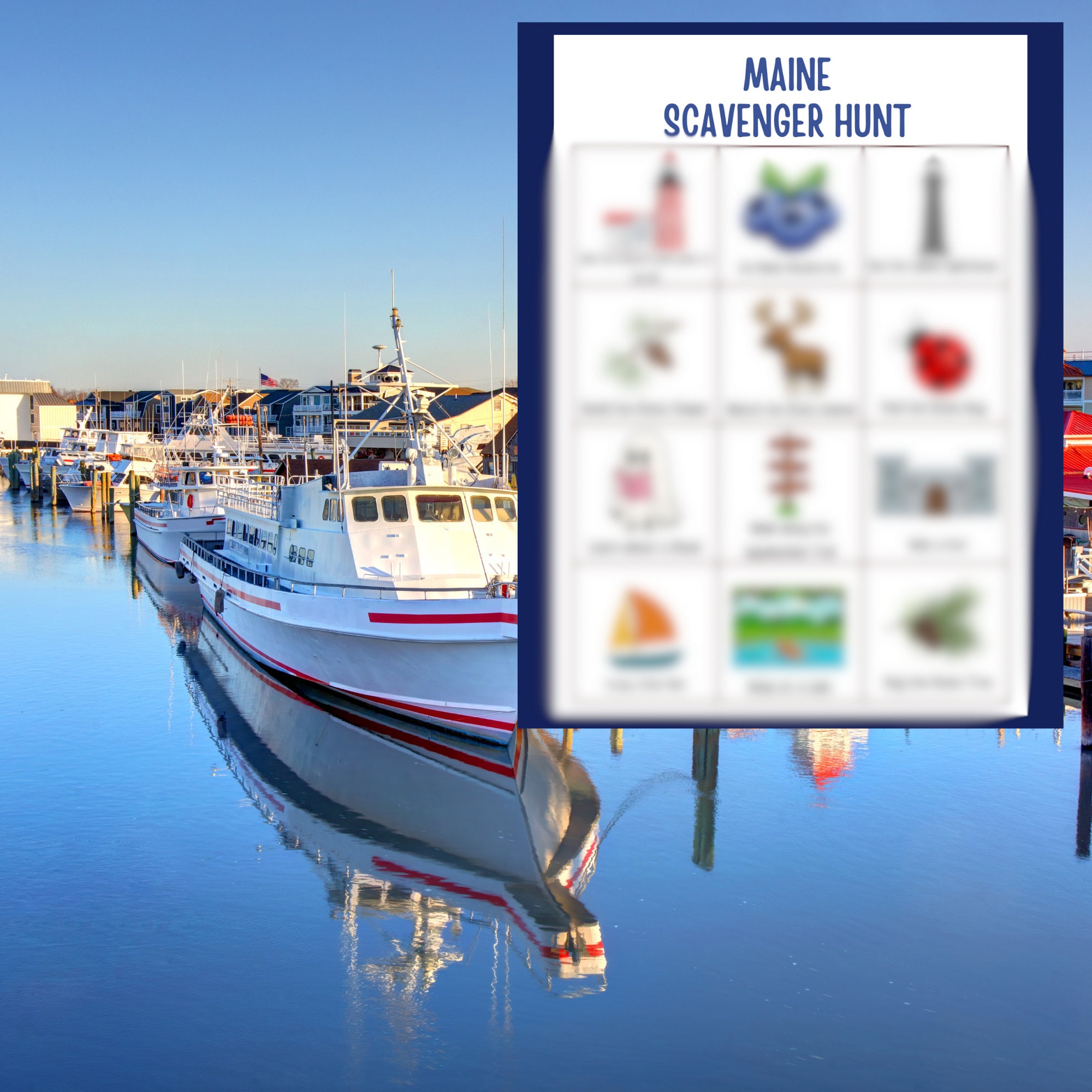 Printable Maine Scavenger Hunt, Maine Scavenger Hunt Game, Engaging ...