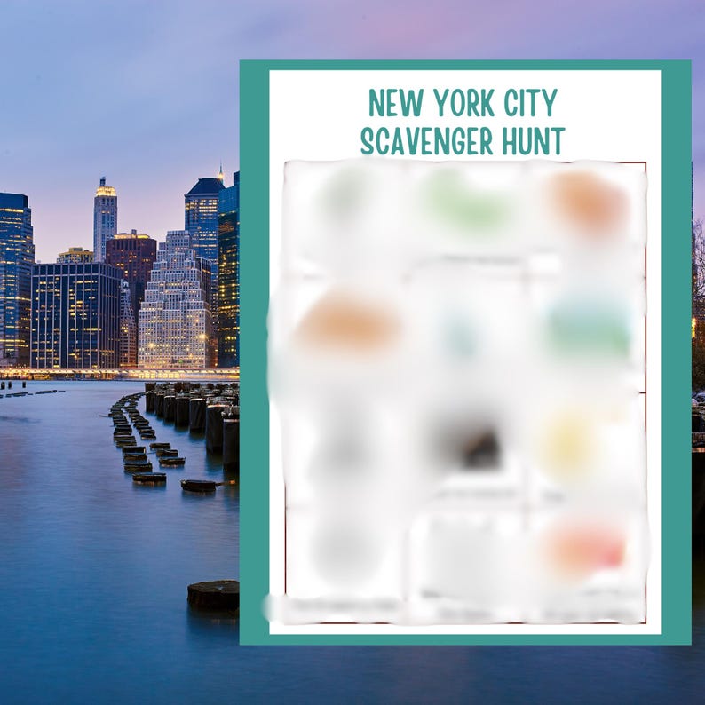 Printable New York City Scavenger Hunt, NYC Scavenger Hunt Game, Group ...