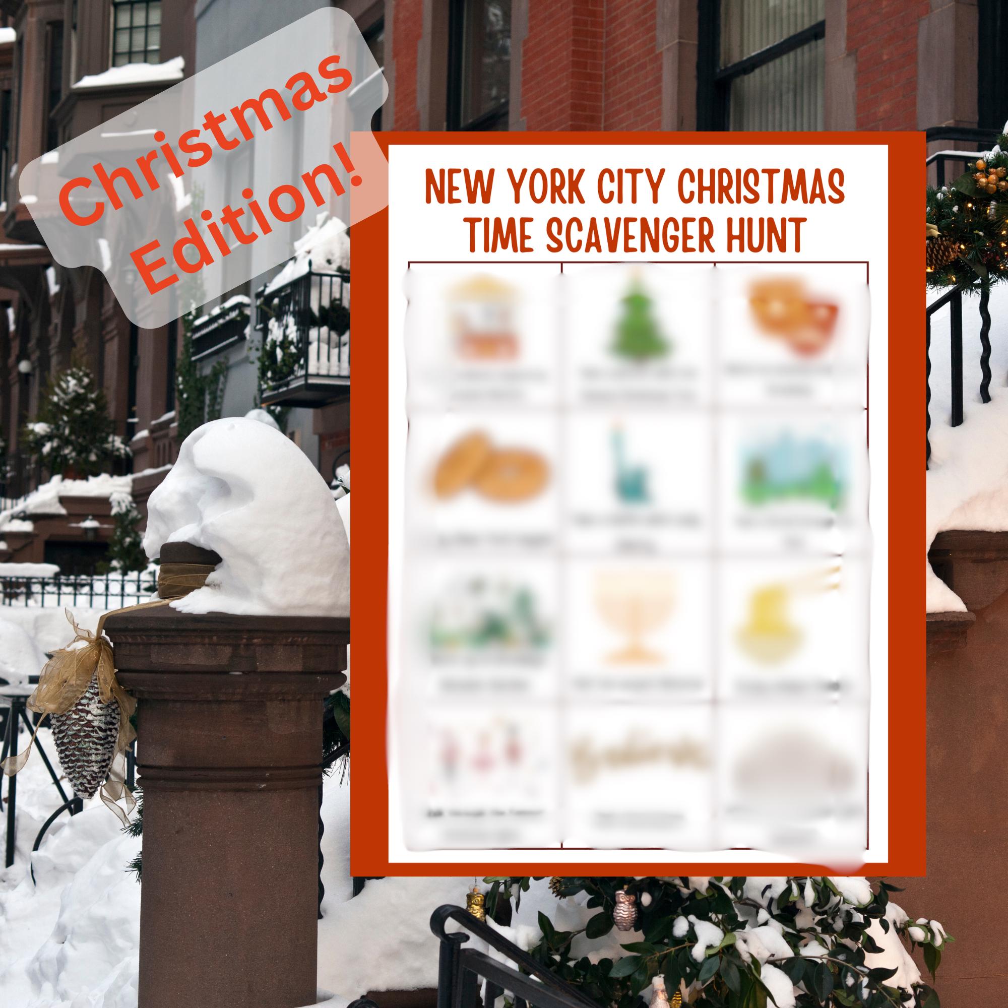 Printable New York City Scavenger Hunt, NYC Scavenger Hunt Game ...