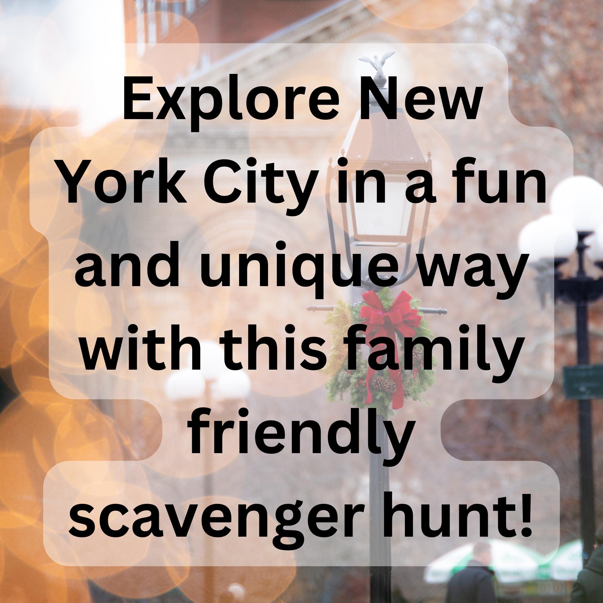 Printable New York City Scavenger Hunt, NYC Scavenger Hunt Game ...