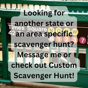 Printable New York City Scavenger Hunt, NYC Scavenger Hunt Game, Group ...