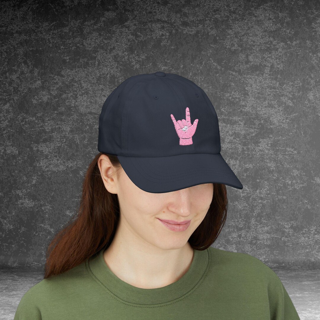 ASL Cap I Love You Sign Language Hat, Deaf Awareness Baseball Cap ...