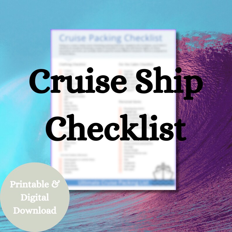 Cruise Ship, Packing List, Cruise Vacation, Cruise Checklist ...