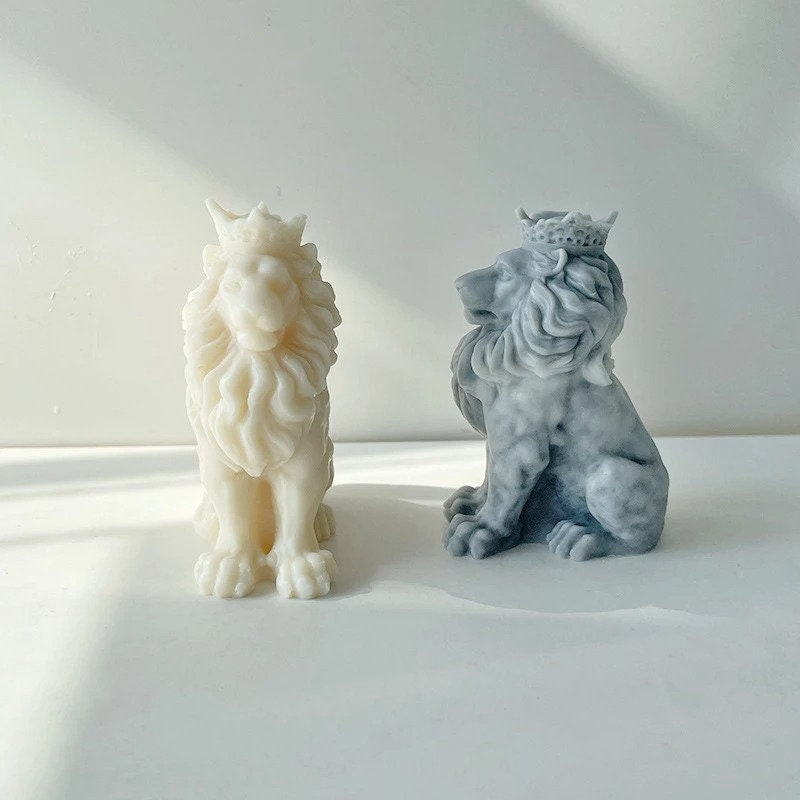 Molde de vela en forma de león, artesanía de velas de rey animal, molde ...