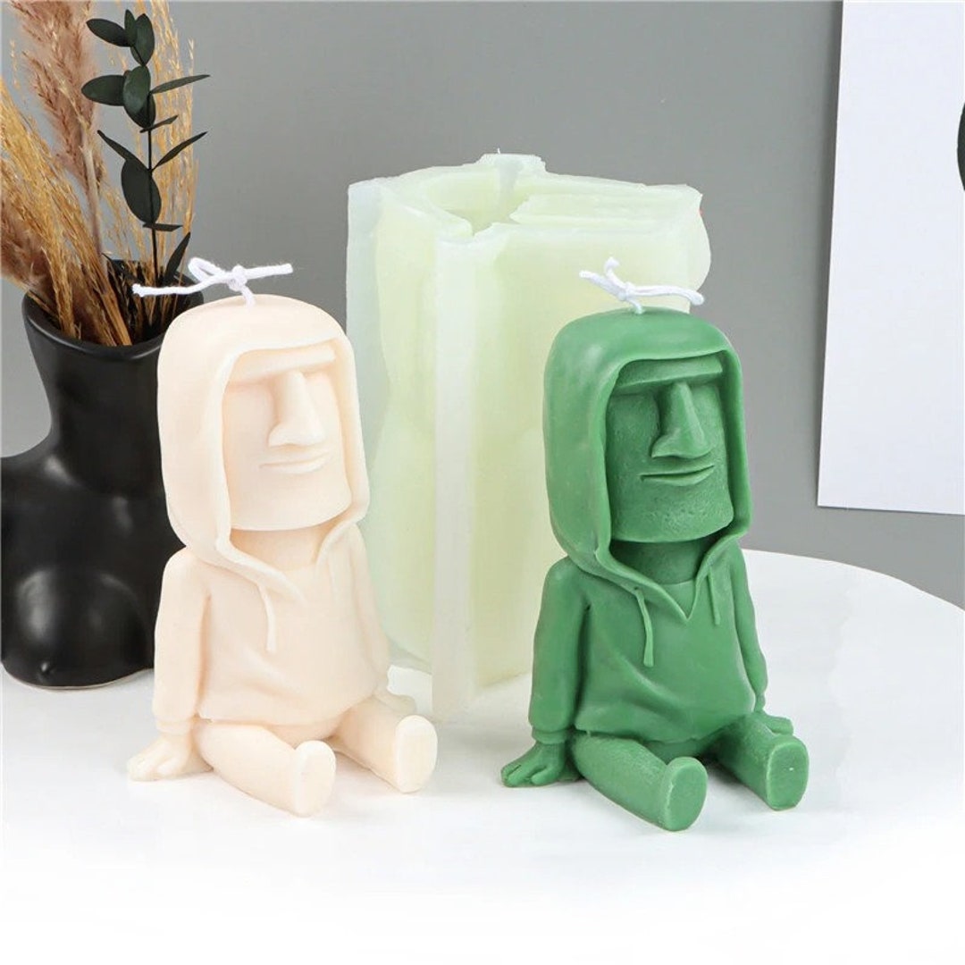 Hooded Moai Mold for Candle Crafts Easter Island Symbol in Modern Garb ...