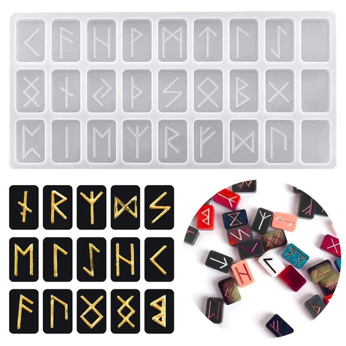 Norse ᛖᛗᛟᛏᛁᚲᛟᚾ Rune Set Mold, Viking Rune Silicone Mold, Viking ...