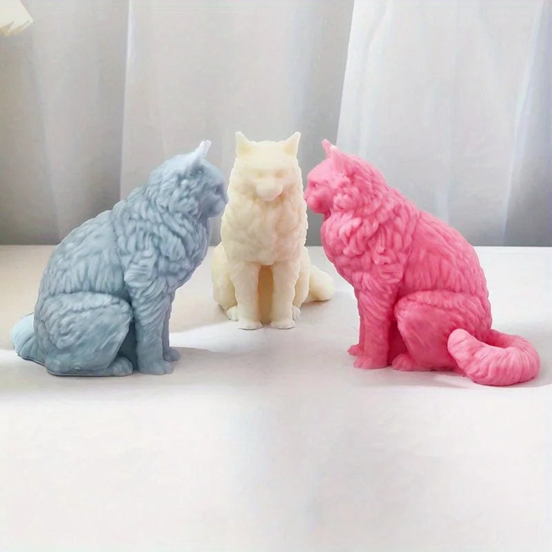 Maine Coon Cat Mold, Cat Candle Craft, 3D Silicone Animal Mold, Craft ...