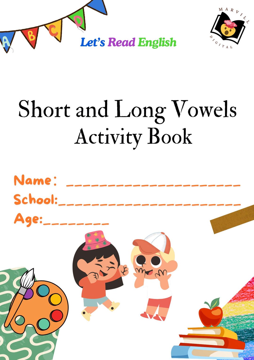 Activity Book/ Short and Long Vowels - Etsy