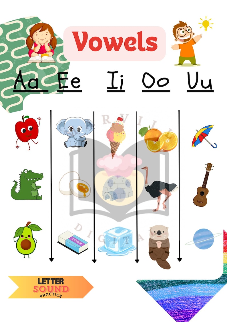 Activity Book/ Short and Long Vowels - Etsy