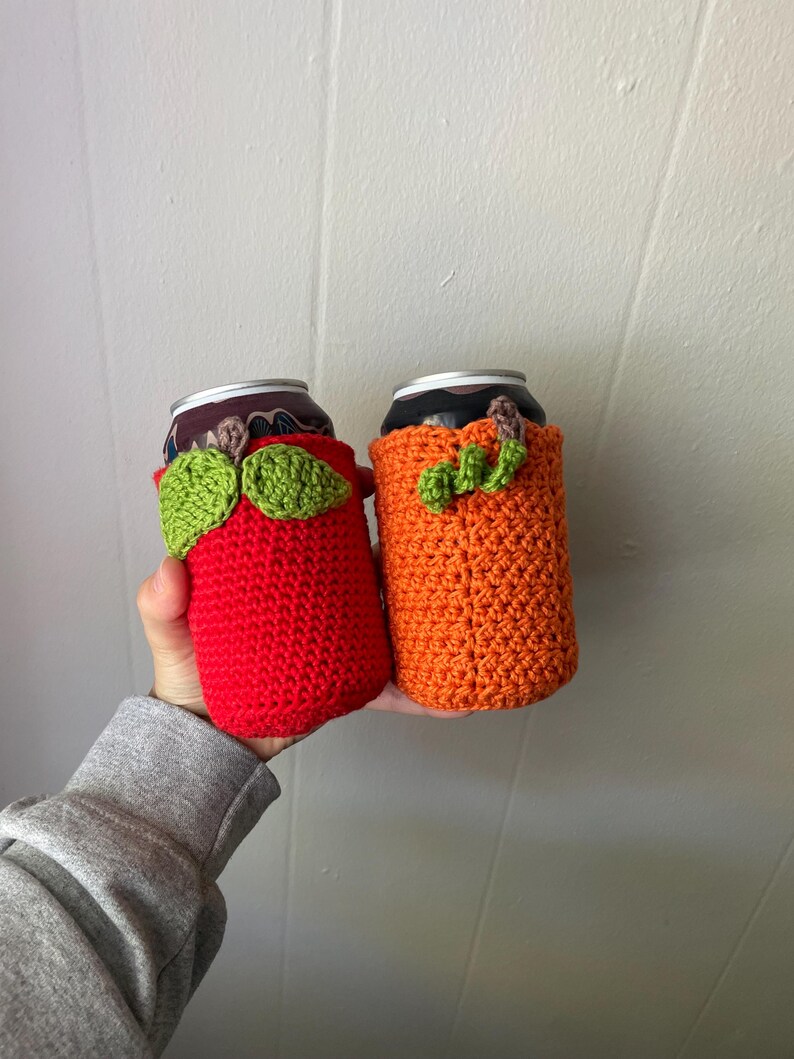 Crochet Can Cozy Pattern – Pumpkin, Apple, Coffee Cup (digital Download ...