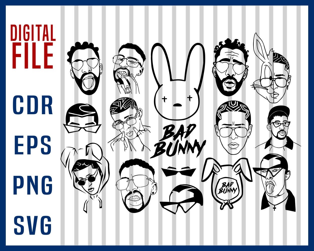 Bad Bunny Bundle Svg, Bad Boy Svg, Bad Bunny Pack Svg, Digital Download ...
