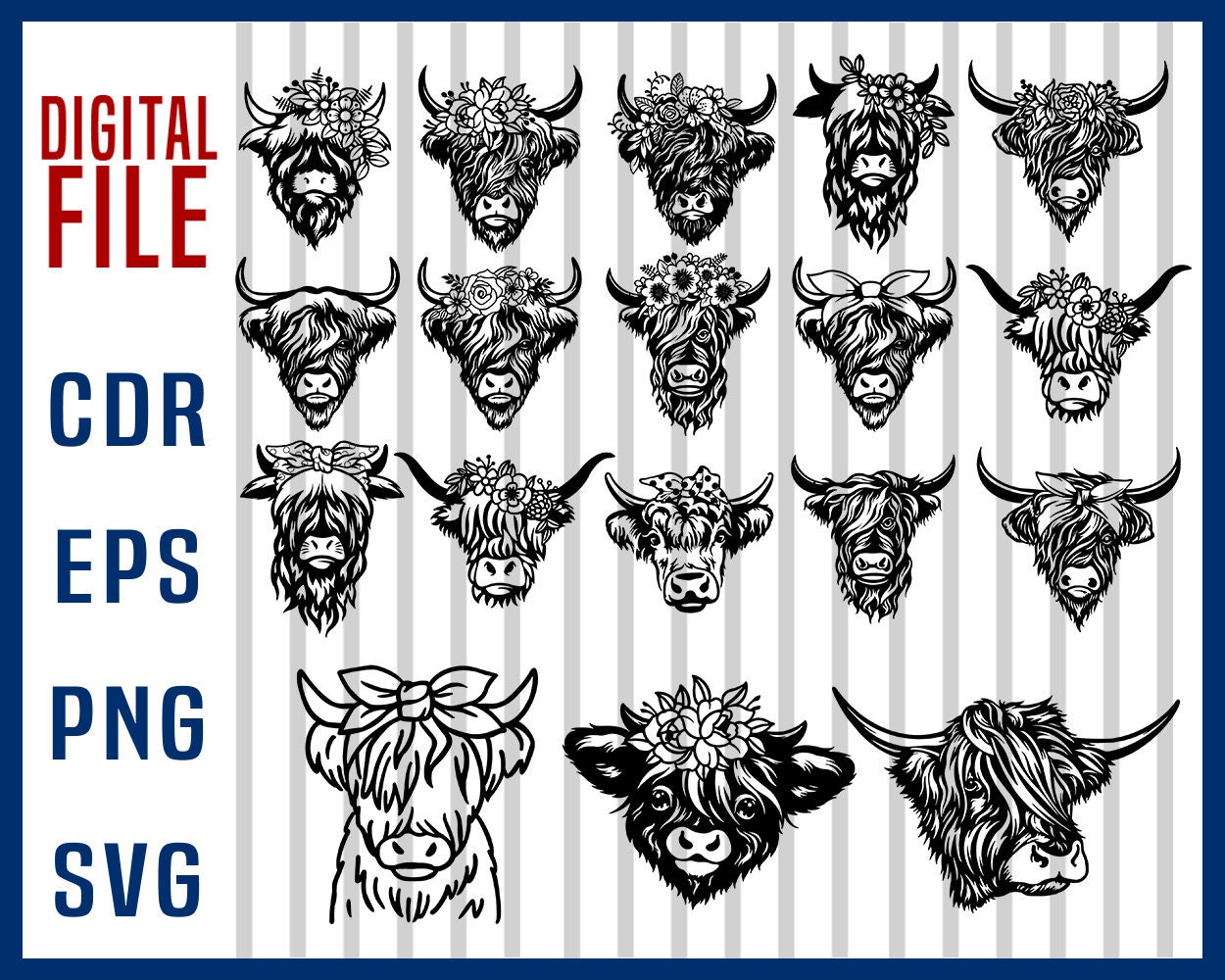 Highland Cow Svg 5 Highland Cow Bundle Svg Highland Heifer - Etsy Canada