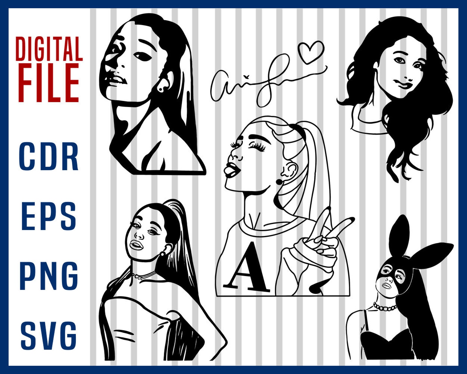 Ariana Grande SVG 1 , Ariana Grande SVG bundle, png, eps, cricut ...