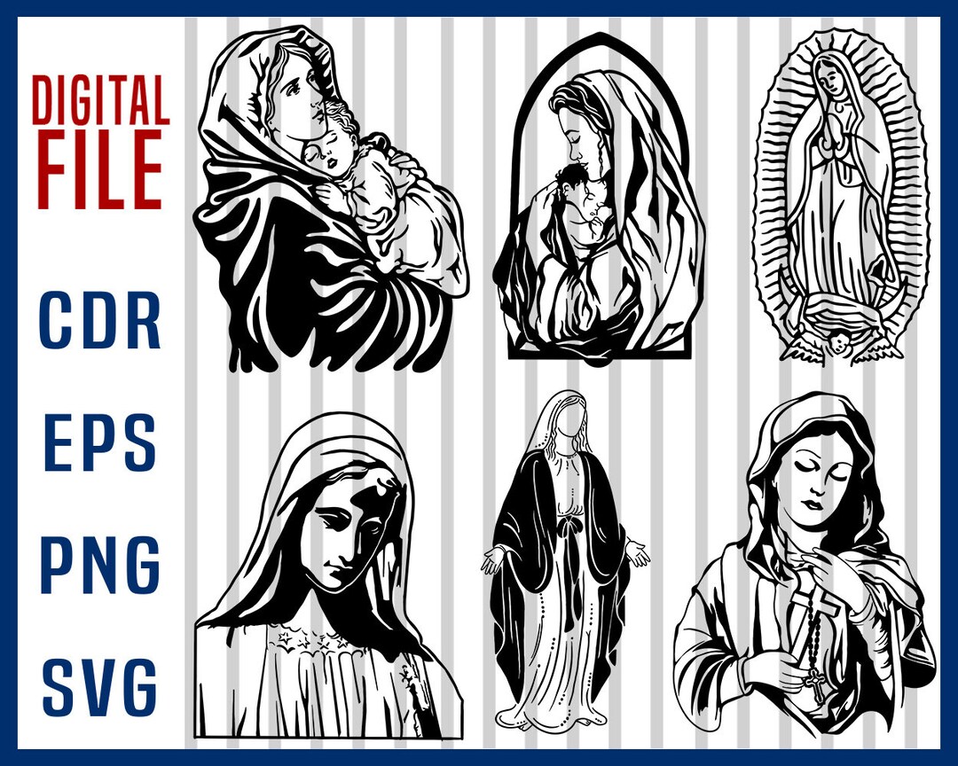 Virgin Guadalupe Svg, Virgin Mary Svg, Religion Svg, Bundle, Clipart ...
