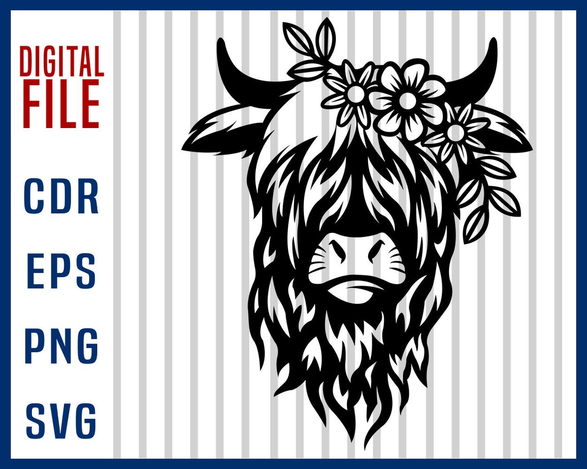 Highland Cow Svg, Highland Heifer Svg, Cow Image, Cow Png, Cow With ...