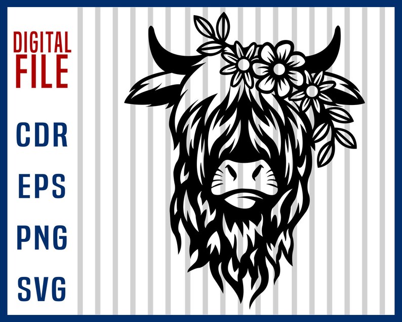 Highland Cow Svg, Highland Heifer Svg, Cow Image, Cow Png, Cow With ...