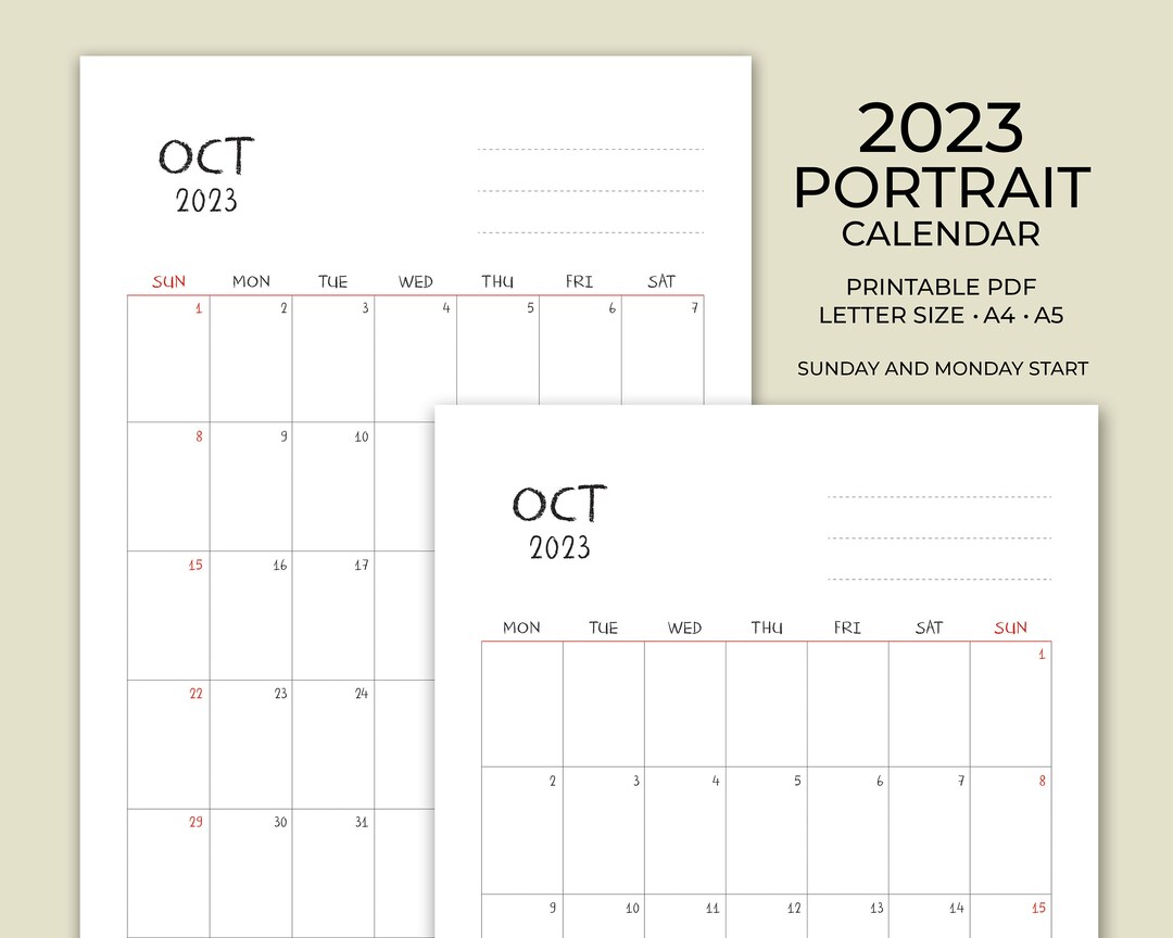 2023 Printable Calendar, Yearly Calendar, Wall Calendar, Monthly ...