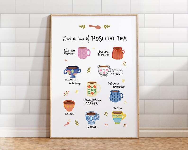 Tea Art Print Printable Wallart Digital Download Home Decor Tea Lover ...
