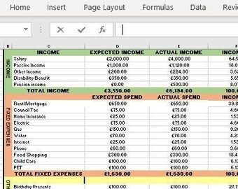 Monthly Budget Spreadsheet Tracker Zero-based Budget Microsoft - Etsy