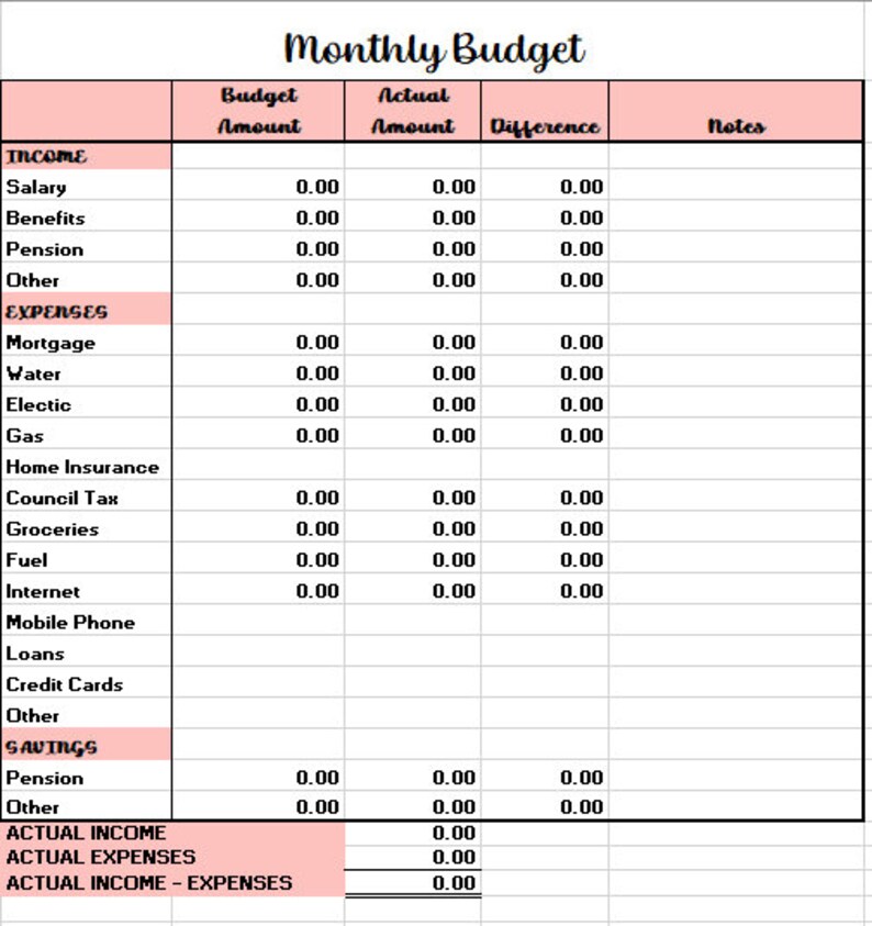 NEW! 2023 Monthly Budget Spreadsheet - Annual Budget Spreadsheet ...