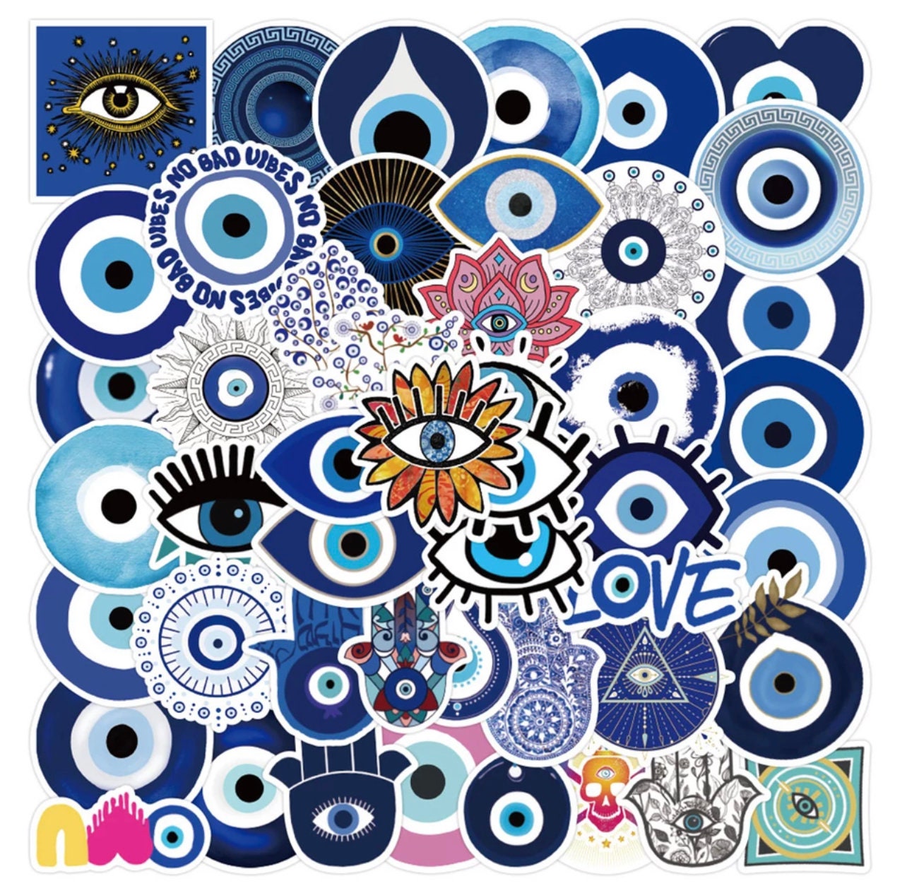 21 Cute Evil Eye Stickers (set of 21) ,graffiti, Car, Guitar ...