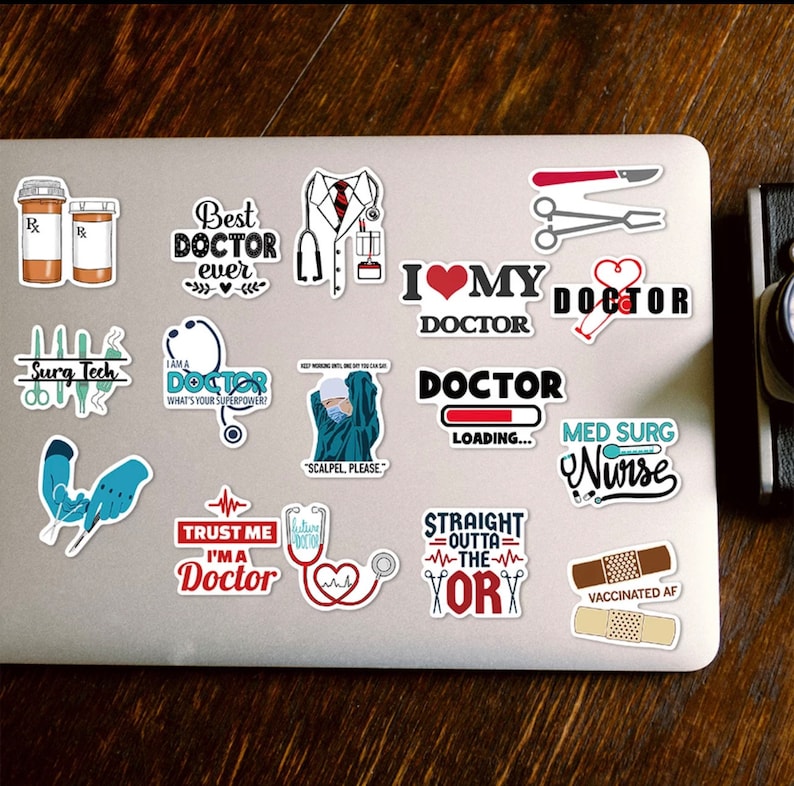 25 Doctor,nurse, Hospital, Stethoscope Stickers Waterproof Vinyl Decal ...