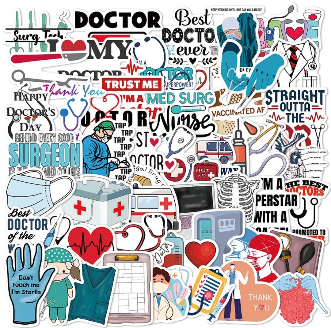 25 Doctor,nurse, Hospital, Stethoscope Stickers Waterproof Vinyl Decal ...