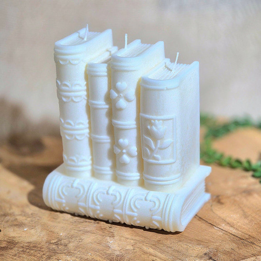 Obsidian Candles Bookstack Candle Book Decorations Book Candle ...