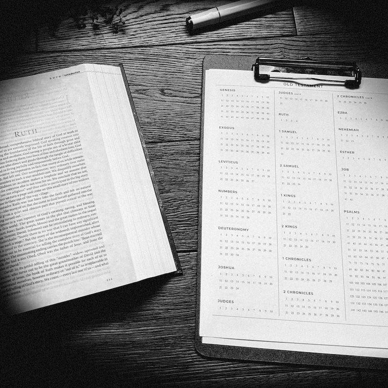 Bible Reading Tracker Complete Old & New Testament Charts Printable 8.5 ...