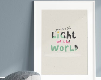 You Are the Light of the World / Boho Christian Wall Art / - Etsy