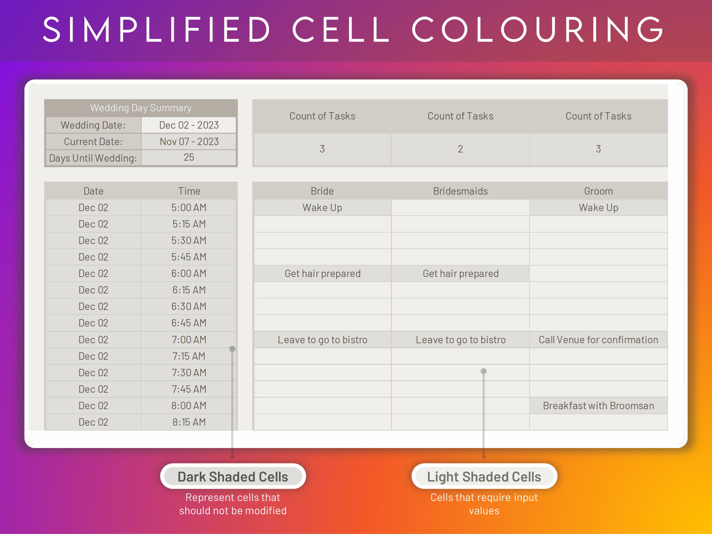 Wedding Planner Spreadsheet Excel Wedding Planning Checklist Wedding ...