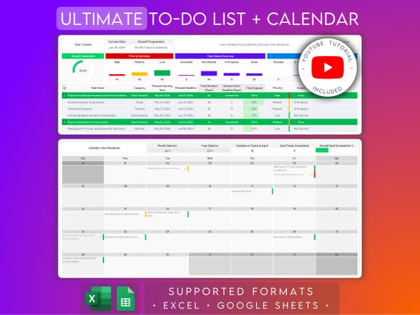 Kanban Board Excel Template Task Tracker Project Management Gantt Chart ...
