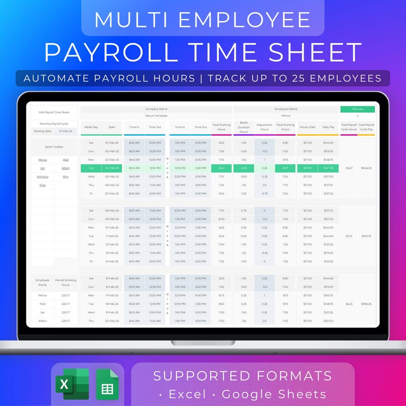 Work Timesheet Simple - Etsy