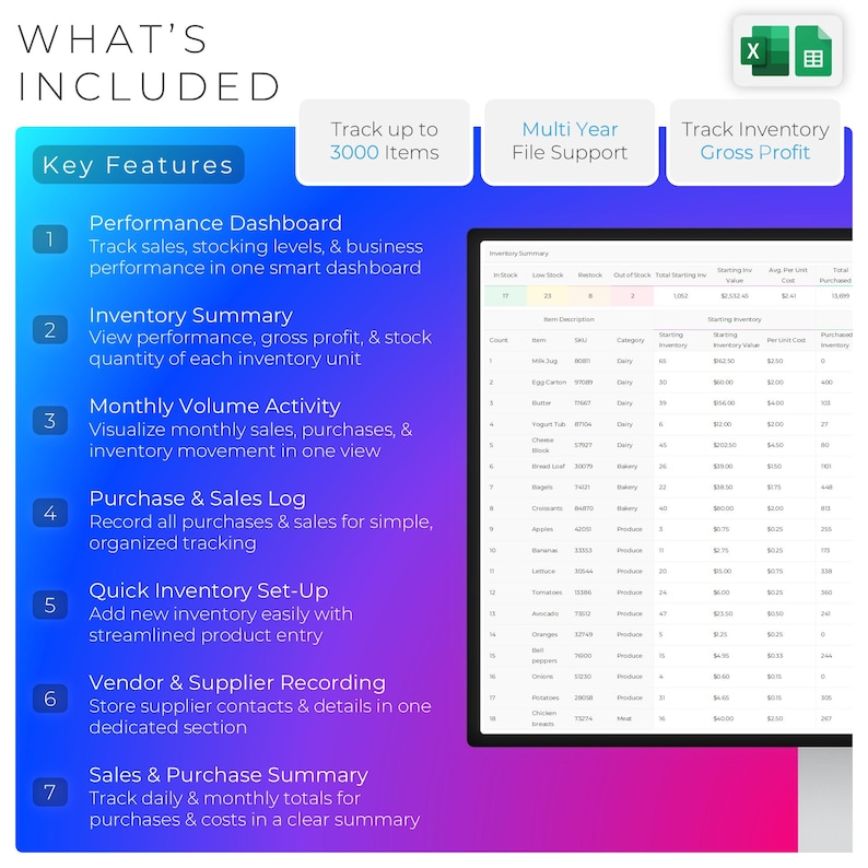 Inventory Tracker | Small Business Template | Track Sales and Purchases ...