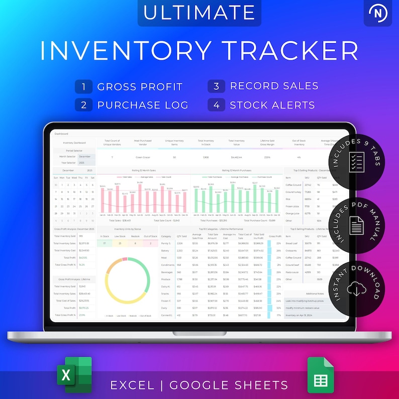 Inventory Tracker | Small Business Template | Track Sales and Purchases ...