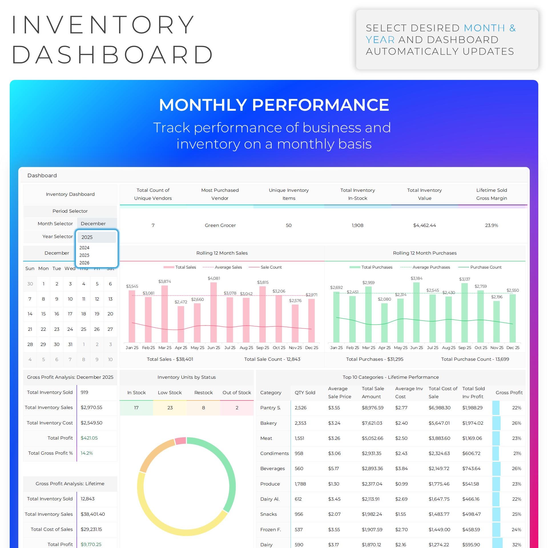 Inventory Tracker | Small Business Template | Track Sales and Purchases ...
