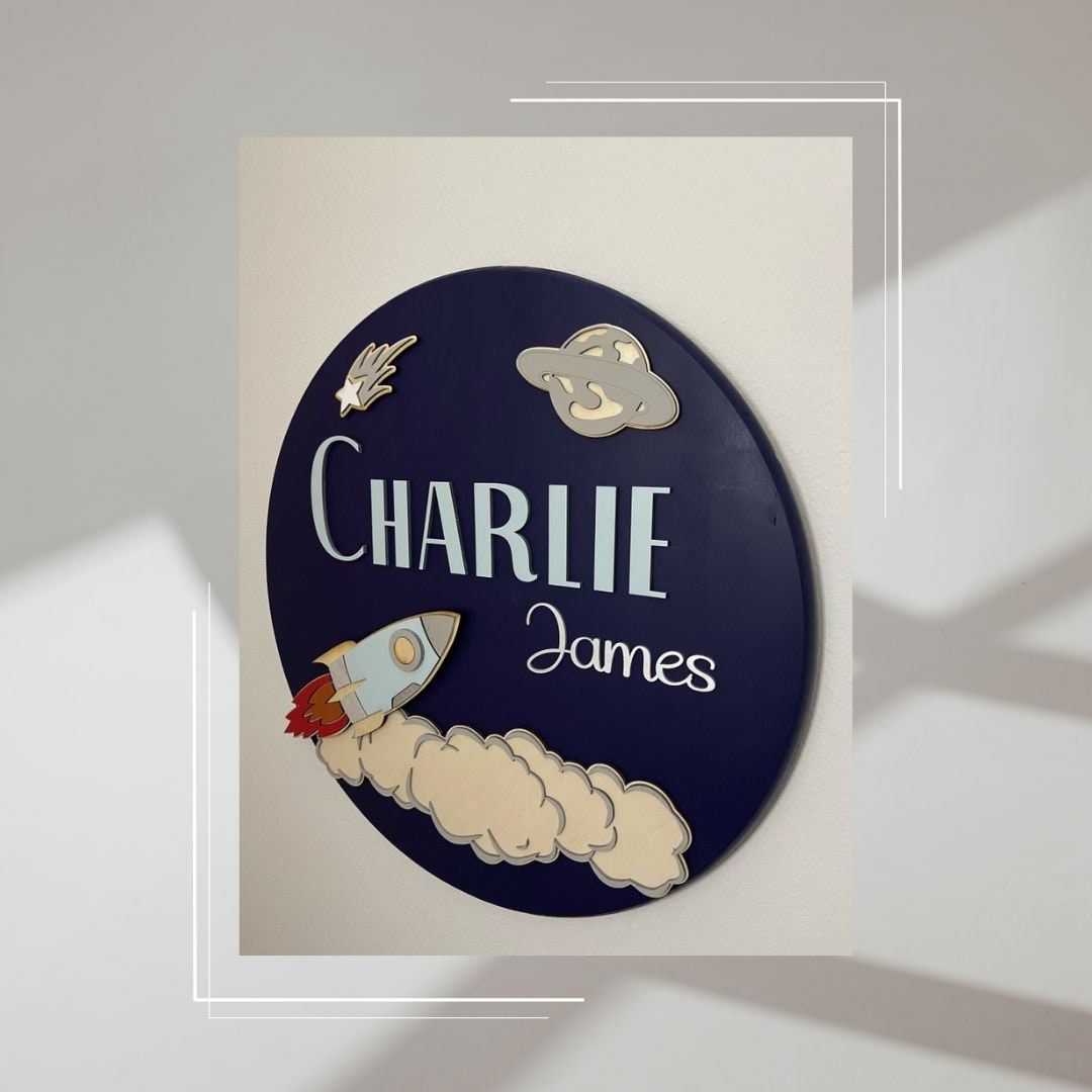 Custom Rocket Ship Name Sign Outer Space Theme 3D Wood - Etsy