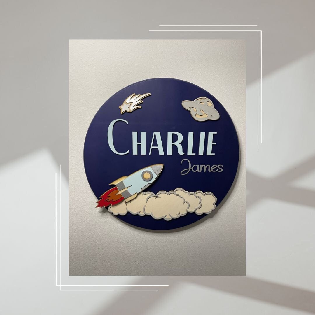 Custom Rocket Ship Name Sign Outer Space Theme 3D Wood - Etsy